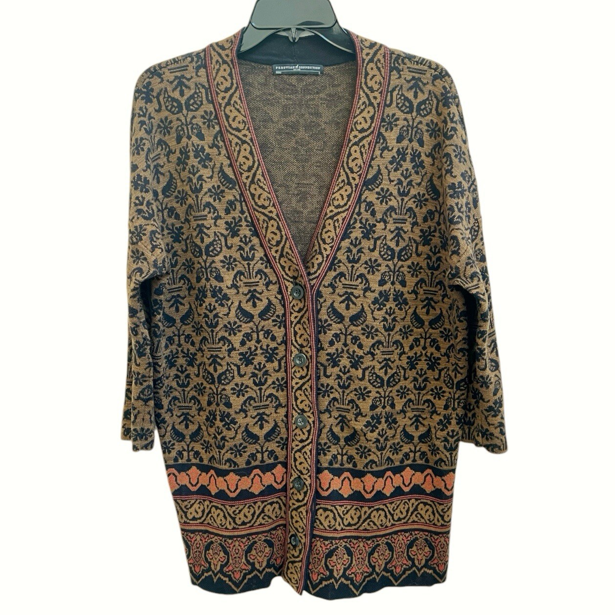 Peruvian Connection Drop Shoulder Paolma Cardigan Sz … - Gem