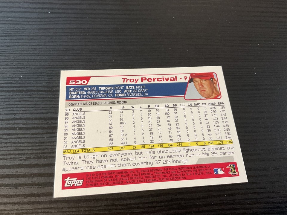 2004 Topps Troy Percival #530. Signed | eBay
