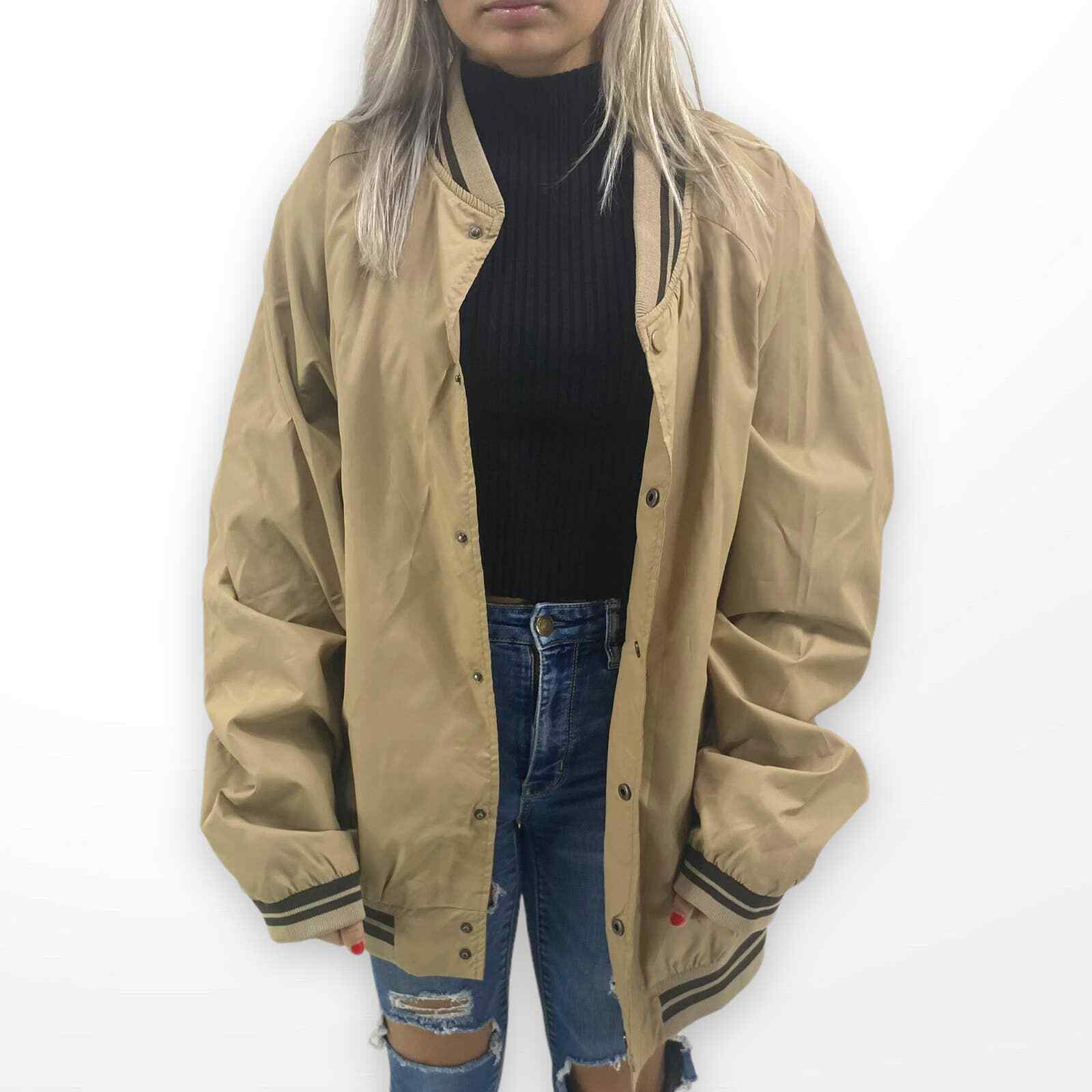 90s DUKE HABAND Vintage Tan Men’s Varsity Jacket - Gem