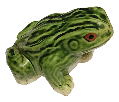 Vintage 1950's Green Ceramic Impish Pixie Elf & Frog Figurines Japan 2 ...