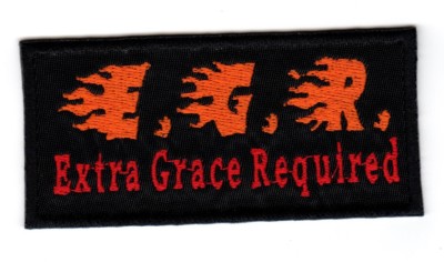 E.G.R Extra Grace Required - Christian Patch, Embroidered Biker Patch ...