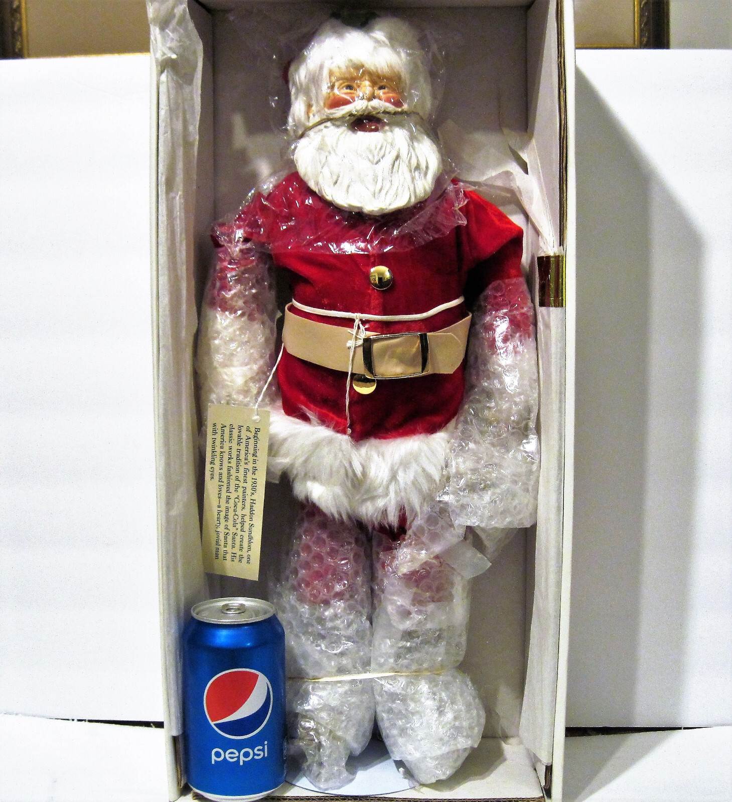 Vtg 30s Style CHRISTMAS Coca Cola Bottle SANTA CLAUS Posable Doll ...