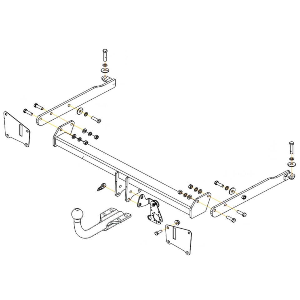 GDW Anhängerkupplung starr für Audi A6 C8 Limousine ab 18 mit 13polig ...