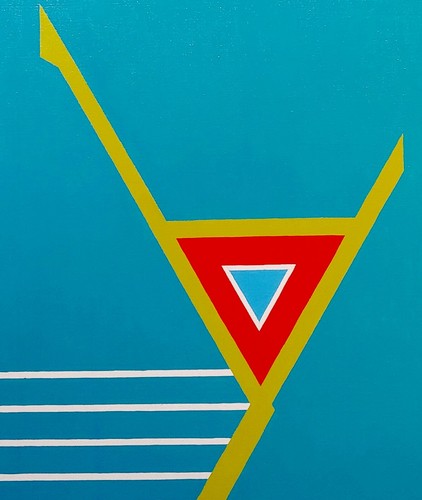 Jack Justice 1960s Abstract composition of Geometric Hard Edge - Oil ...