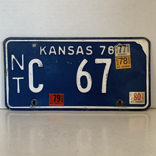 1976 Kansas License Plate C 67 Norton County NT Collector Man Cave ...