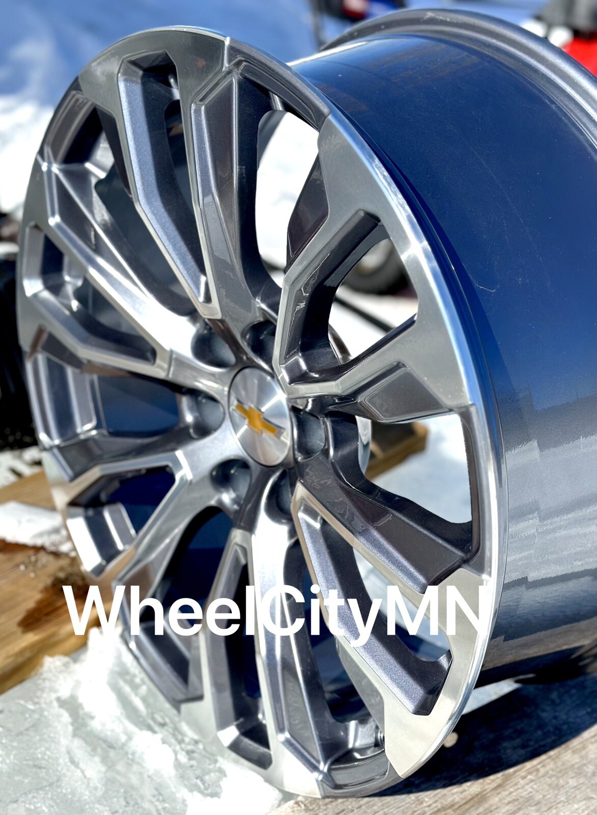 22" gunmetal machine OE replica 14025 rims fits 2022 Chevy Suburban ...