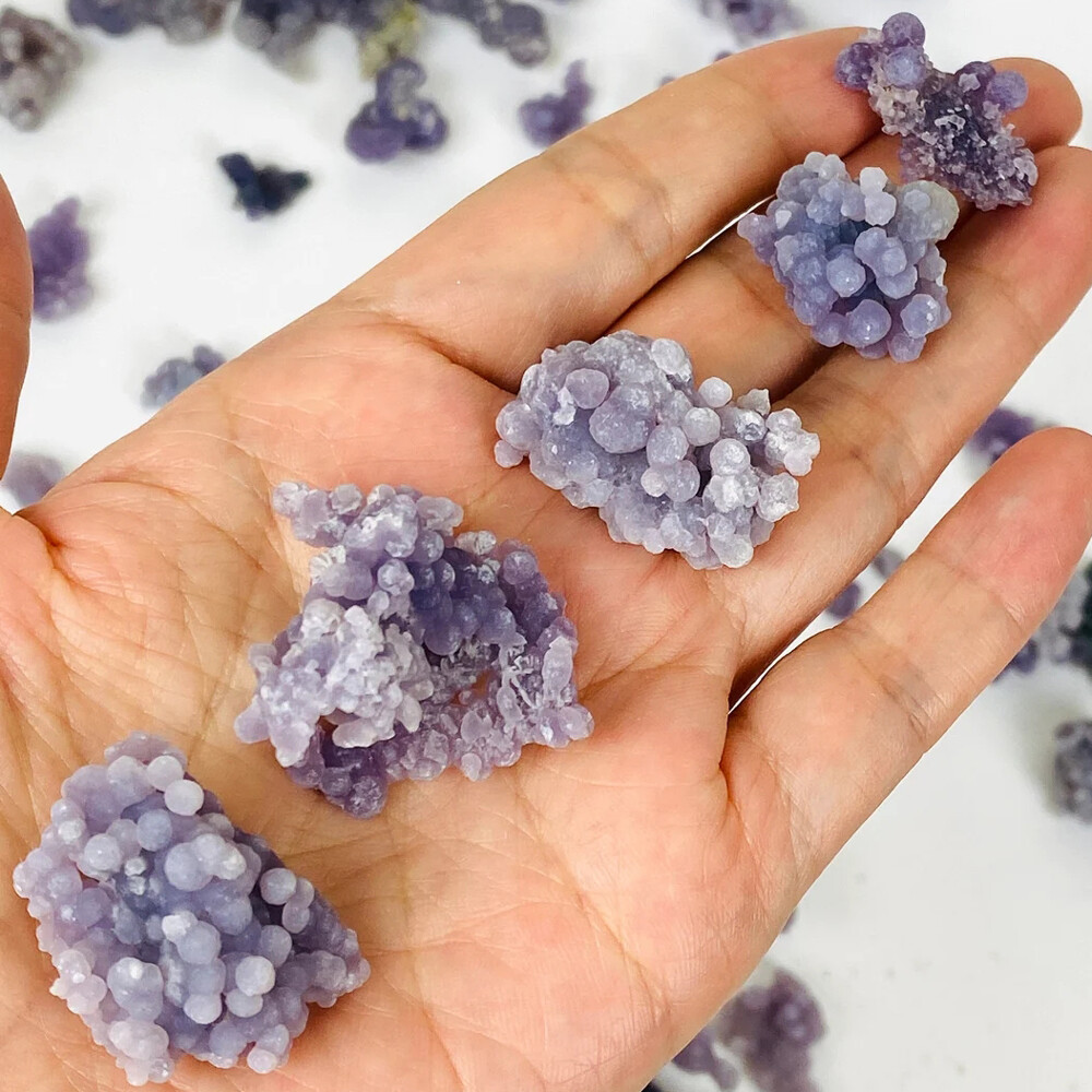 1PC Natural Grape Agate Botryoidal Crystal Quartz Cluster Raw Free Form ...