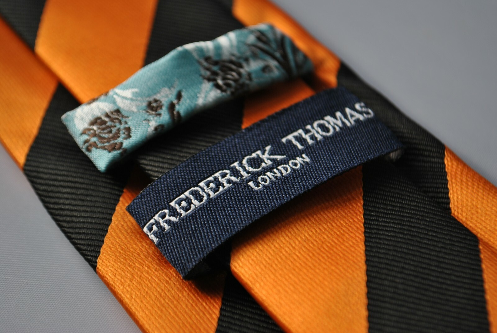 Frederick Thomas Designer Mens Tie - Black & Orange -… - Gem