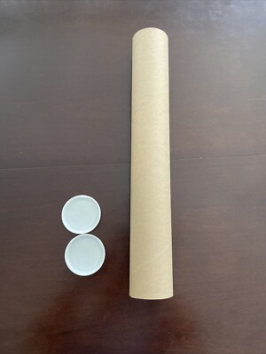 Premium Kraft Mailing Shipping Poster Tubes with Plastic End Caps 3" x ...