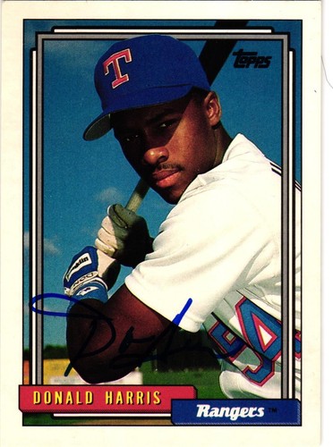 Donald Harris #554 Signed 1992 Topps MLB Baseball Card Rangers Auto | eBay