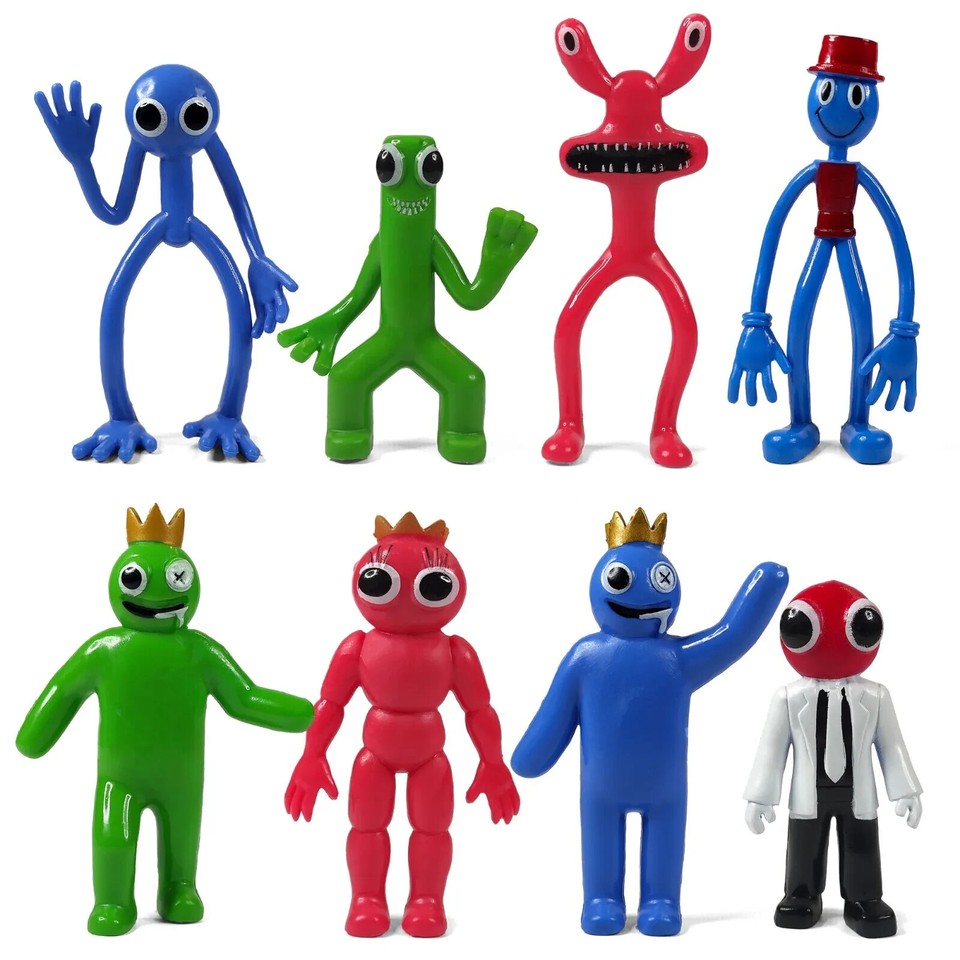 8Pcs Rainbow Friends Action Mini Figures Toy Game Character Doll Blue ...