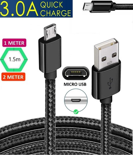 Long Micro USB Cable, 1M 2M 3M High Speed Data Sync Fast Charger ...