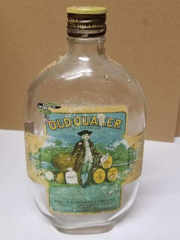 Vintage Empty Old Quaker Whiskey Bottle | eBay