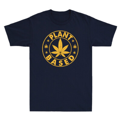 Weed Plant Based Funny Weed Lover Vintage Men's Short Sleeve T-Shirt ...