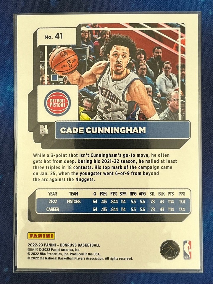 2022-23 Donruss #41 Cade Cunningham Detroit Pistons | eBay