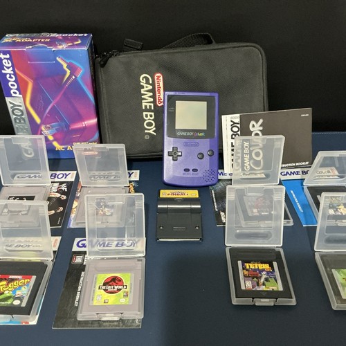 Gameboy Color Purple with 9 Games and Extras - Tested | eBay