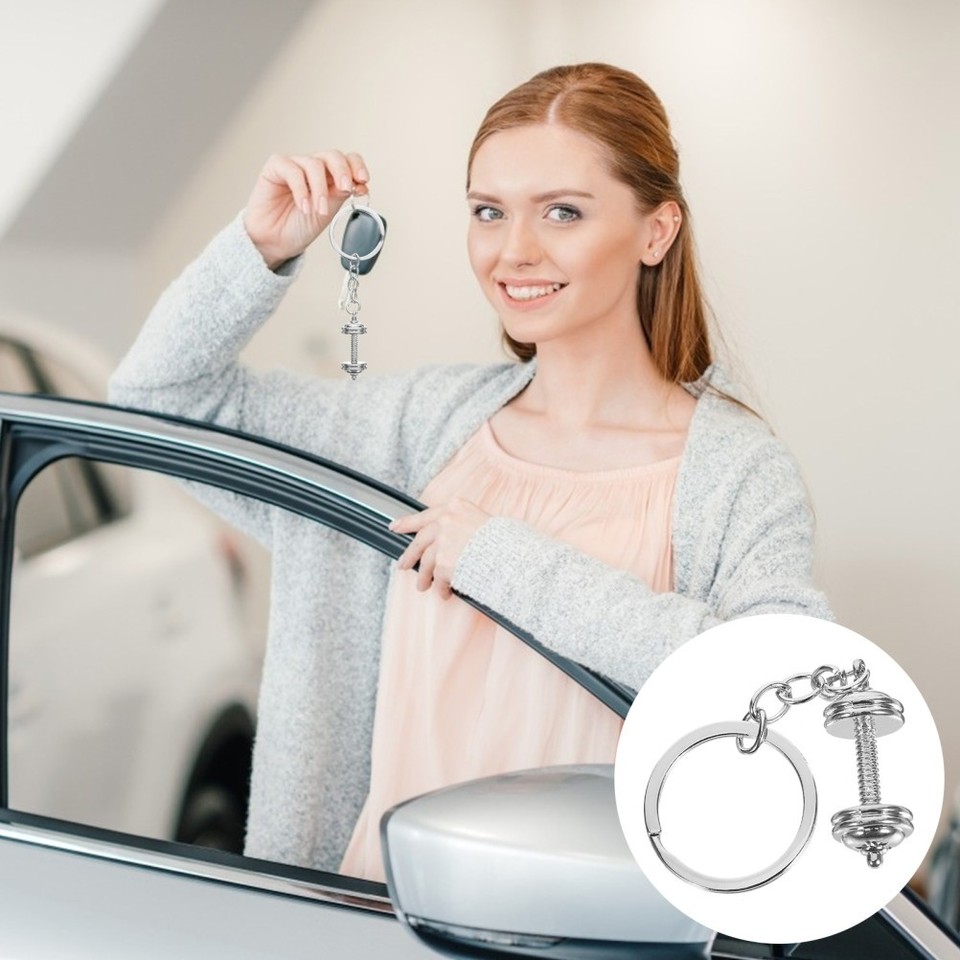 Creative Car Key Hanging Chain Dumbbell Charm Keychain Backpack ...