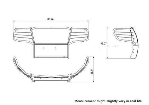 Black Horse Grille Guard Push Bar Modular Black w/7"LED fit 15-23 Chevy ...