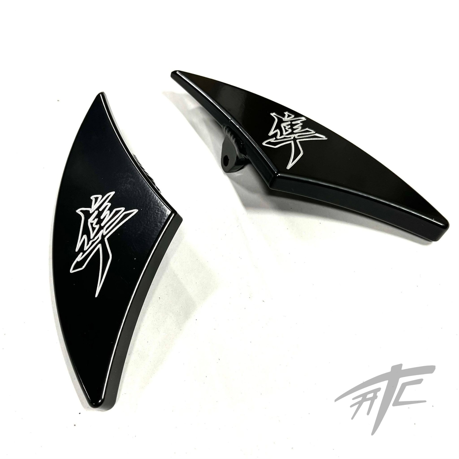 2008-2020 Suzuki Hayabusa Black Contrast Cut Kanji Frame Slider Wings ...