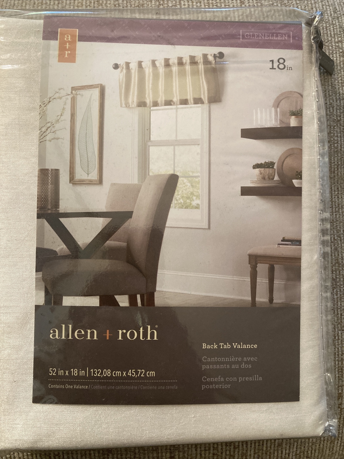 Allen & Roth GLENELLEN 52" x 18" Ivory Back Tab Valance - #792487 | eBay