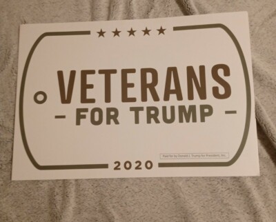 Donald Trump Veterans for Trump Official Campaign Placard Fight | eBay