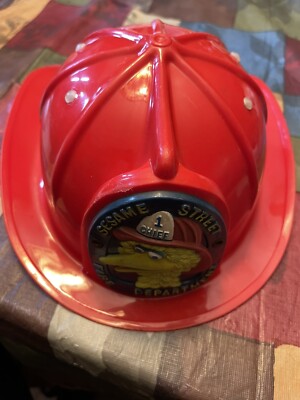 Vintage 1983 Sesame Street Big Bird Fire Department Hat, Placo Toys! | eBay