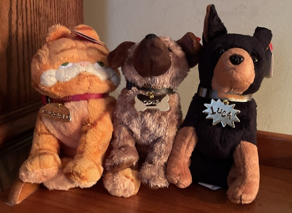 Lot Of 3 Ty Beanie Babies Collectible Team Garfield, Odie, & Luca 2006 ...