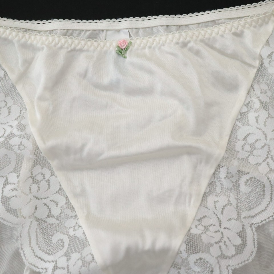 1 NEW Maidenform VTG 90s Chantilly Antron III Nylon High Cut Brief ...