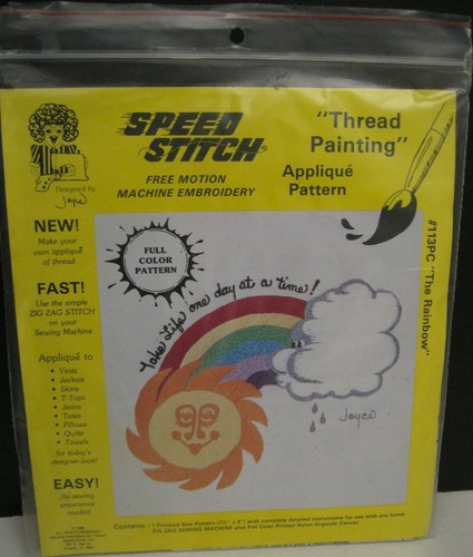 SPEED STITCH THREAD PAINTING FREE MOTION MACHINE EMBROIDERY APPLIQUE ...