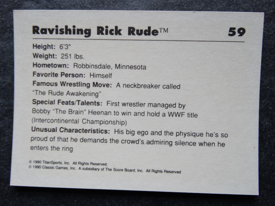 1990 Classic WWF WWE Wrestling Cards Complete Your Set You Pick 1-145 ...