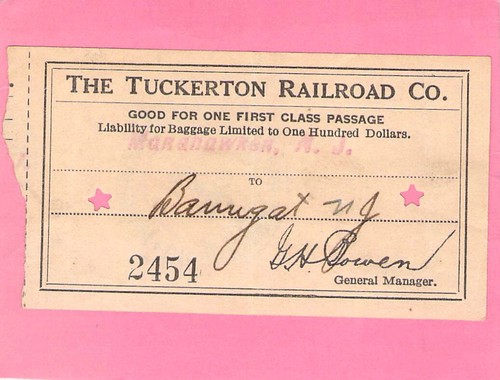 TUCKERTON BARNEGAT MANAHAWKEN RAILROAD RAILWAY RR RY PASS 1931 | eBay