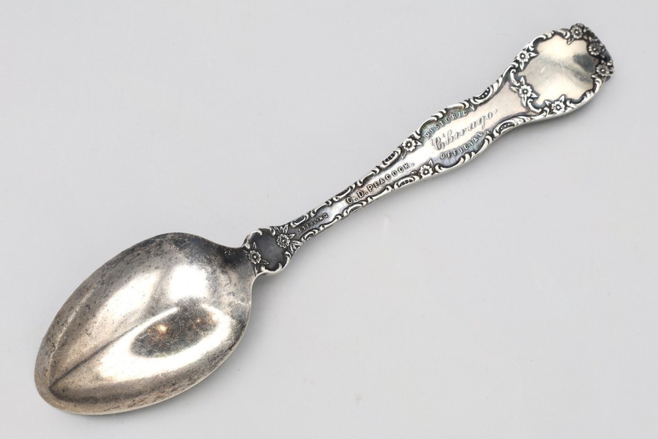 1832 Chicago, Fort Dearborn, American Gorham Sterling Silver Spoon ...