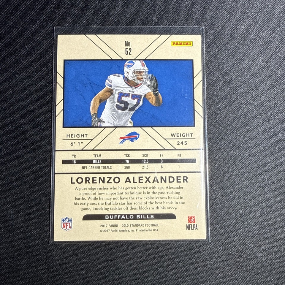 Lorenzo Alexander 2017 Panini Gold Standard /79 Buffalo Bills | eBay