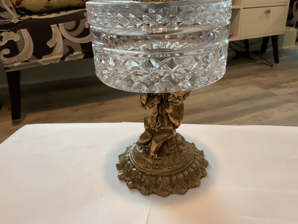 Vintage L&L WMC Hollywood Regency Style Candy Compote w/Cherubs | eBay
