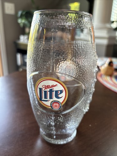 Miller Lite Football Shaped Vortex Logo 24 oz Beer Glass | eBay