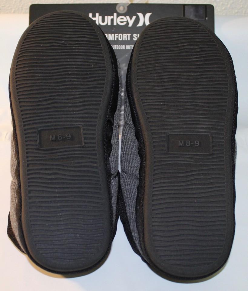 Hurley Men's Slip On Indoor/Outdoor Slippers, Size M & XL, (Gray ...
