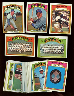 1972 Topps Baseball Card Lot All SEMI HIGH NUMBERS 87 Different EX/NRMT ...