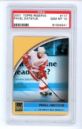 2001-02 TOPPS RESERVE #117 ROOKIE CARD /699 PAVEL DATSYUK - PSA 10 GEM ...