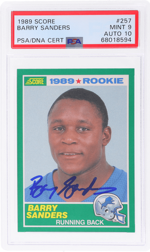 1989 Score Barry Sanders Auto #257 PSA 9/10 Rookie RC | eBay