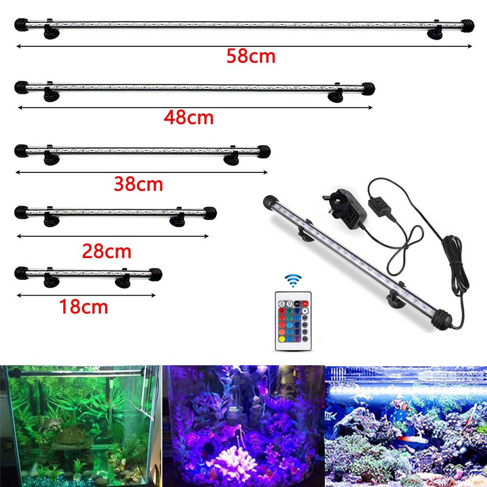 Fish Aquarium Tank LED Lights RGB Tube Lamp Submersible Strip Light UK ...