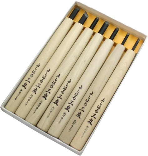 Japanese Wood Carving Tools Nomi YOSHIHARU Chisel 7 Pieces Set Craft ...