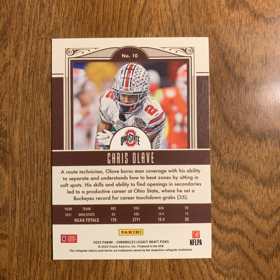 2022 Panini Chronicles Draft Picks - Legacy Rookies #10 Chris Olave (RC ...