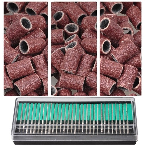 Nail Drill Bits & Sand Bands 300x#80#120#180 Sanding Bands&30 bits | eBay