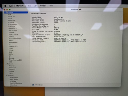 Apple MacBook Air A2179 2020 Core i5-1030NG7 1.10GHz 8GB RAM 256GB SSD ...