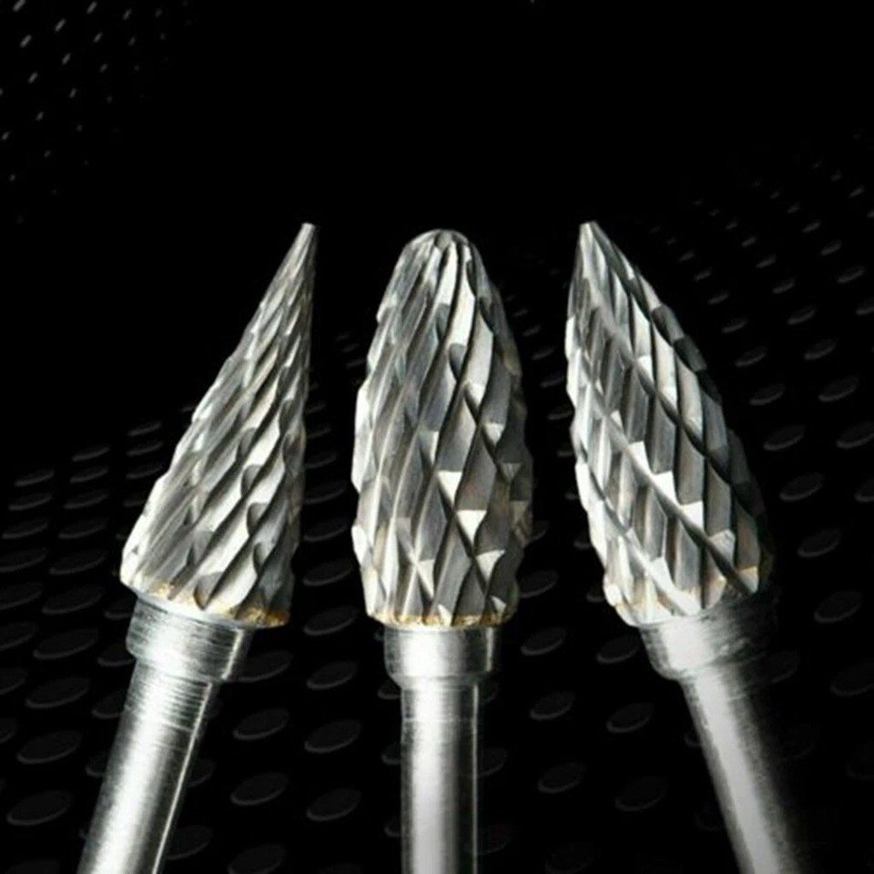 10PCS Tungsten Carbide Burrs Rotary Burr Set Head 1/8'' Shank Die ...
