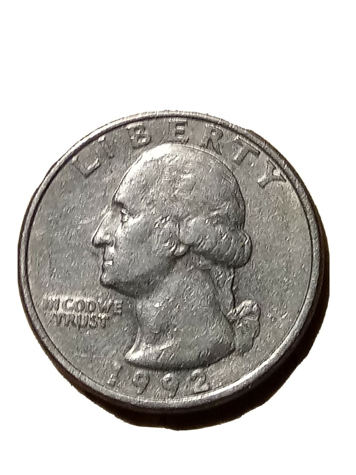 1992 P Washington Quarter With Errors Light Mint Strike Filled In "A ...