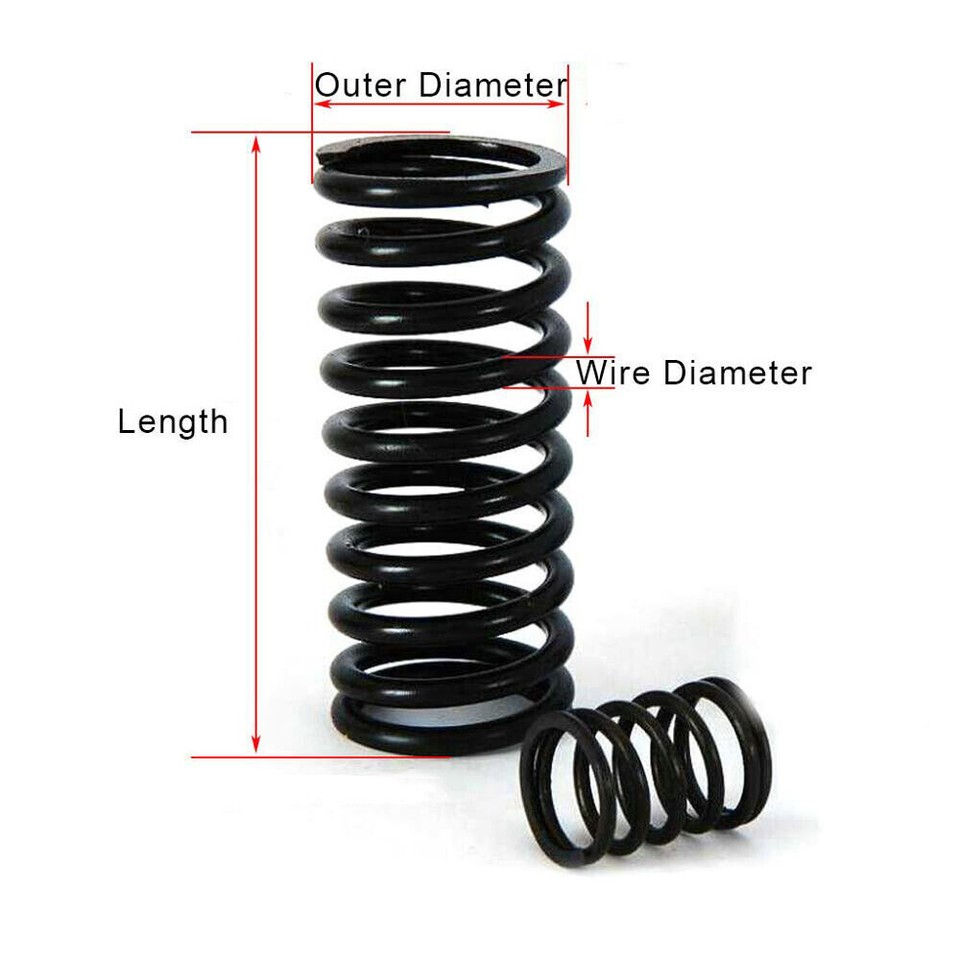 Black Compression Spring 305mm Length Small Springs Steel 0.3-6mm Wire ...
