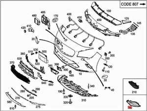 Genuine MERCEDES C117 X117 CLA Coupe C117 Cover bumper area 1178857500 ...