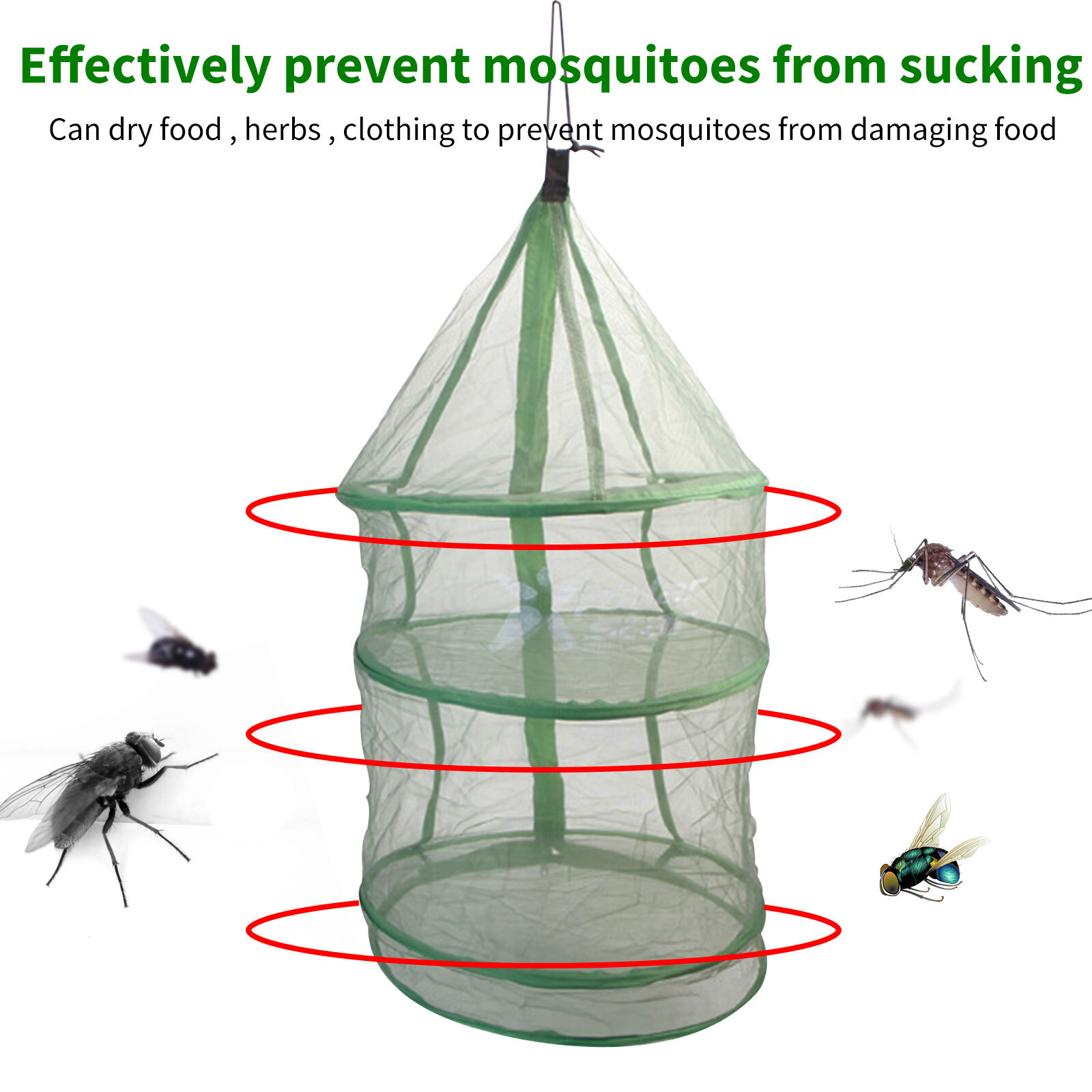 Hanging Drying Net - Foldable & Flexible Green Rack Net Dryer with ...