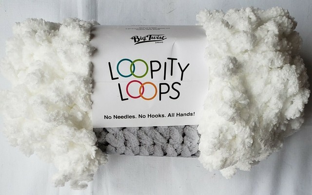 Big Twist Loopity Loops Finger Knit Loop Yarn Skein Scarf White 4 ...